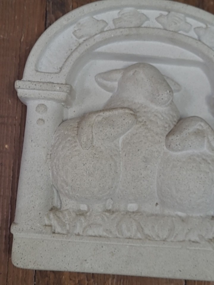 Vintage George Carruth Studio Plaque 3 Sheep Birds Cast Stone 1987 7.5 ...