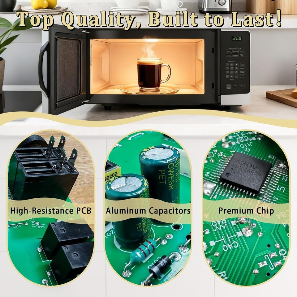 WB27X29801 Microwave Main Control Board w/White LED For GE Microwaves ...