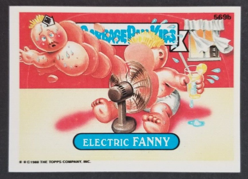 Vintage 1988 Electric Fanny Garbage Pail Kids Topps Sticker Card #569b ...