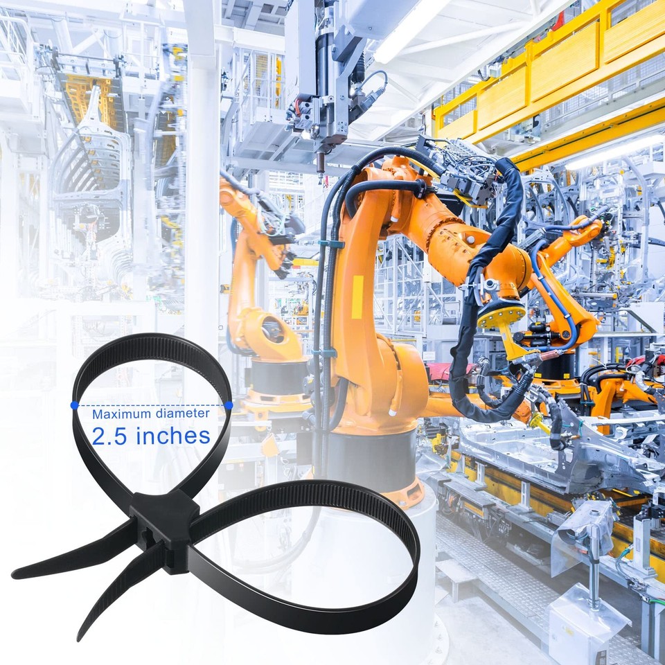 30 Nylon Zip Ties Double Ended 250 lbs 19.7” Long Police Cable ...