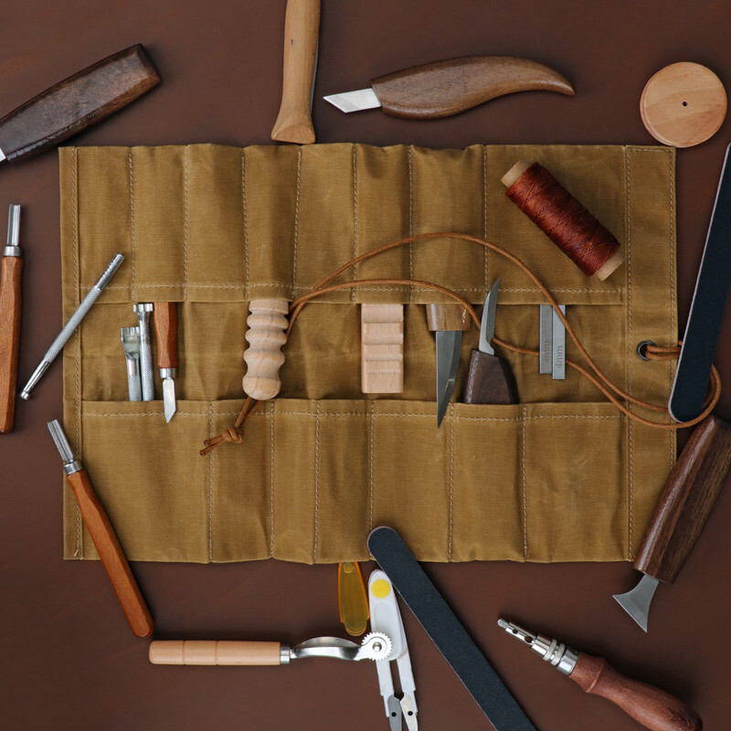 Roll up Canvas Tool Carry Holder Carving Knife Organizer Bag Handy ...