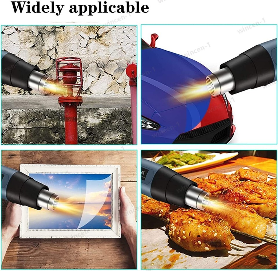 2500 Watt Heat Gun Hot Air Gun Electric Dual Temperature 4 Nozzles ...