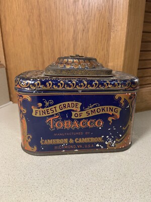 RARE ANTIQUE CAMERON & CAMERON FINEST GRADE MULTI-COLOR HUMIDOR TOBACCO ...