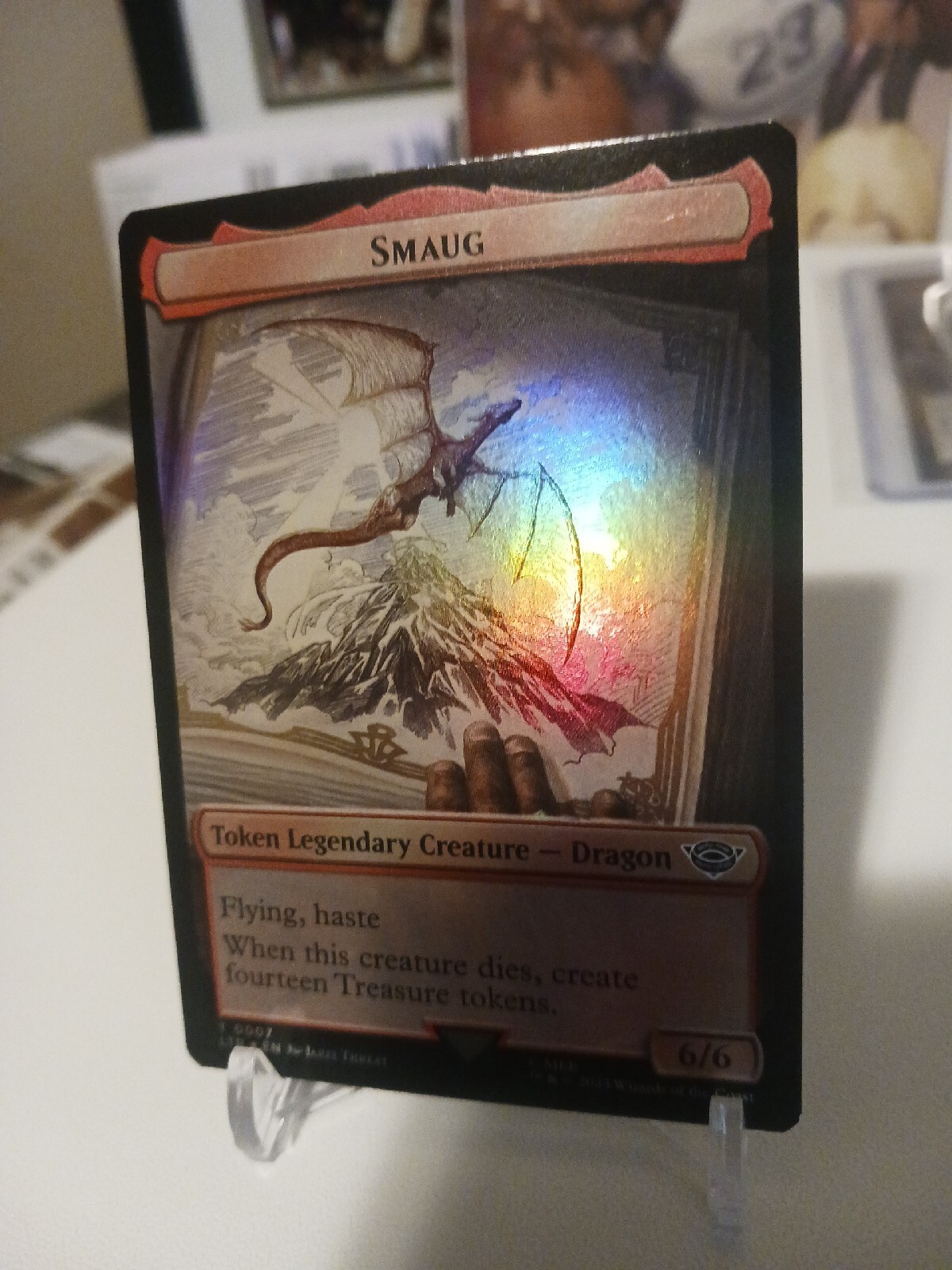 FOIL SMAUG TOKEN (07) The Lord Of The Rings Magic MTG | eBay