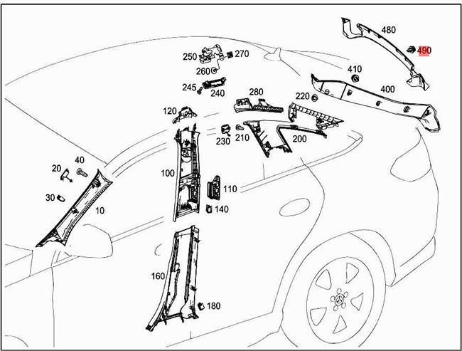 Genuine Trim Clip MERCEDES MERCEDES BBDC Amg GT Cla Cls Gla Glc ...