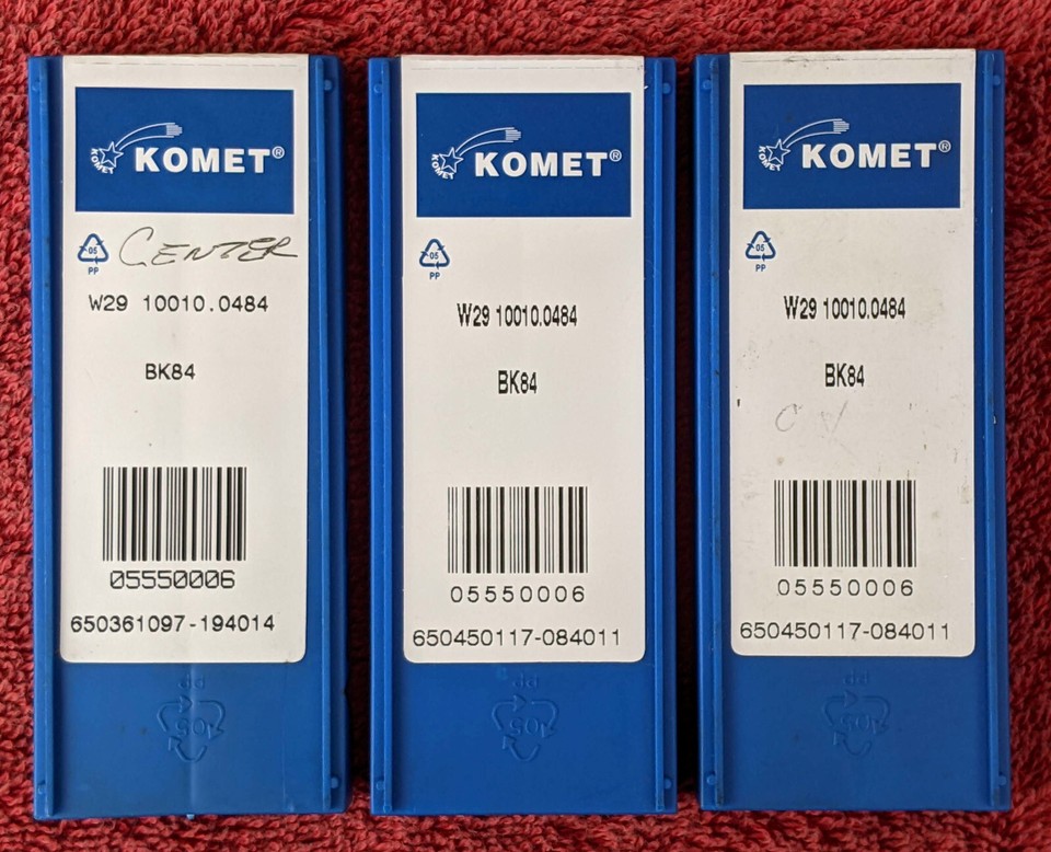 Lot of 29 New in Pack Komet W29 10010.0484 BK84 Carbide Drill Inserts ...