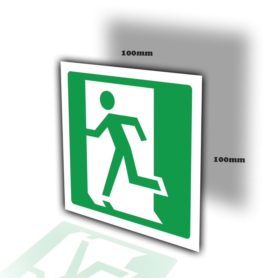 4 Pack - Fire Exit Left Direction Stickers – Waterproof Vinyl Decals ...