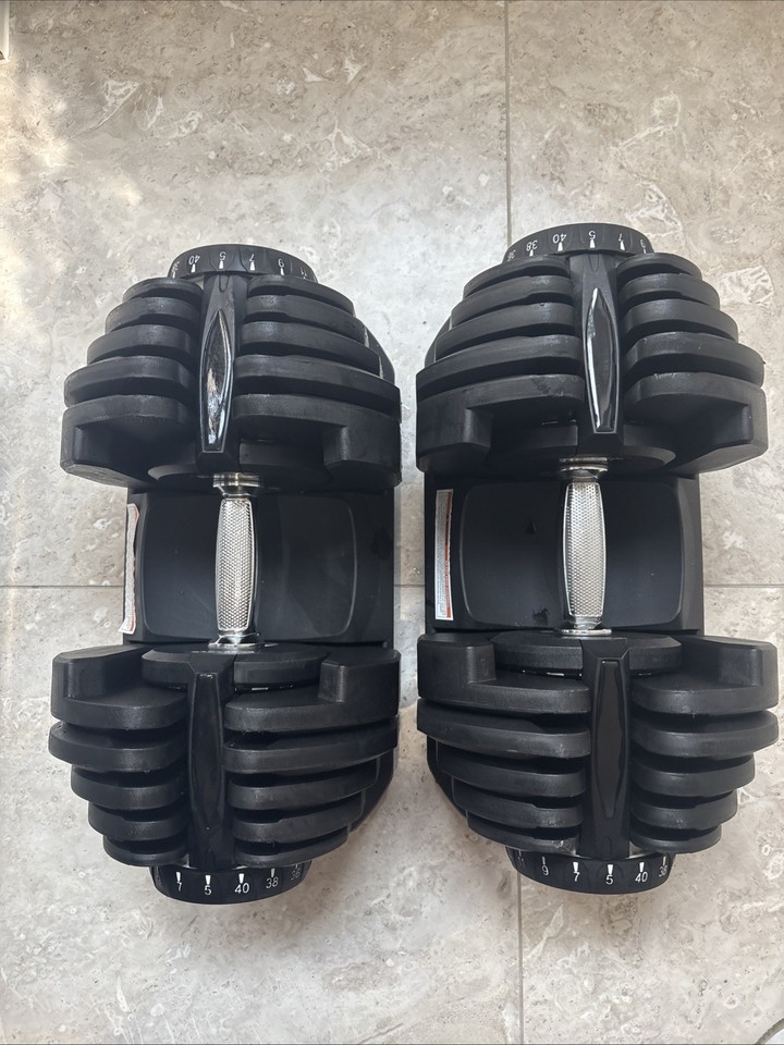 BRAINGAIN Adjustable Dumbbell Set 40kg Pair. Range 5kg-40kg In 2kg ...