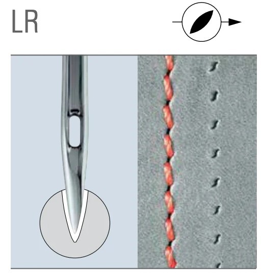 30 ORGAN 135X17 135X16LR LEATHER RIGHT TWIST WEDGE NEEDLES DPX16 135X16 ...