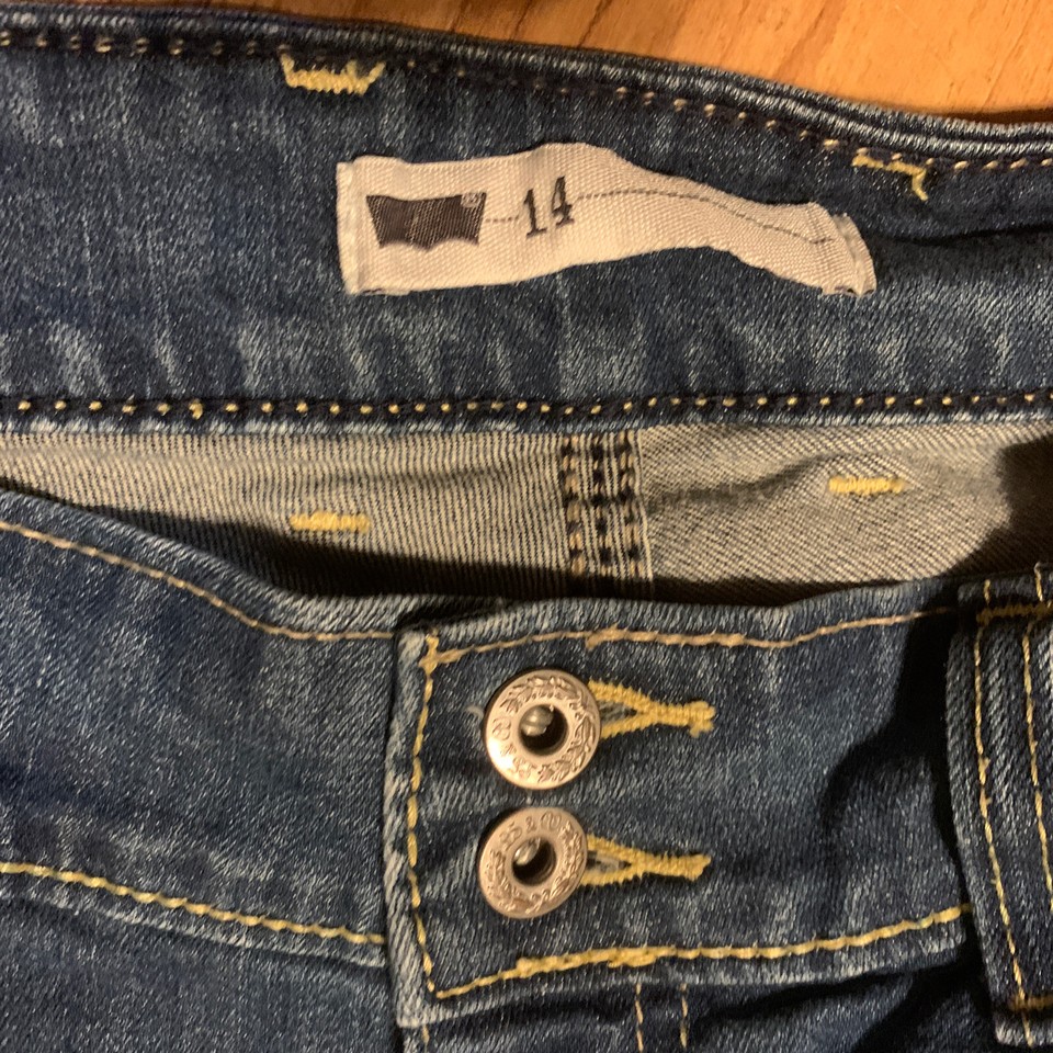 Levi's Women's 14 Blue Denim Capri Jeans 34x19 Cotton Blend Heavy ...