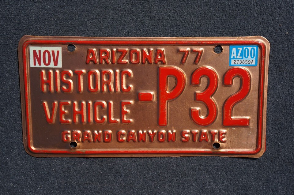 1977 - 2000 Arizona COPPER License Plate - HISTORIC VEHICLE | eBay