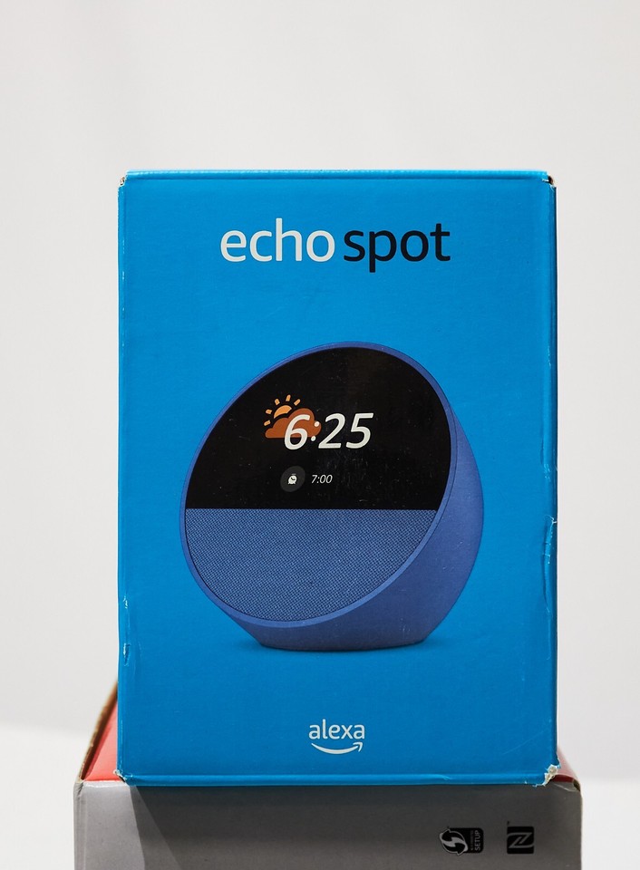 Echo Spot (2024 release) Smart alarm clock with Alexa vibrant sound ...