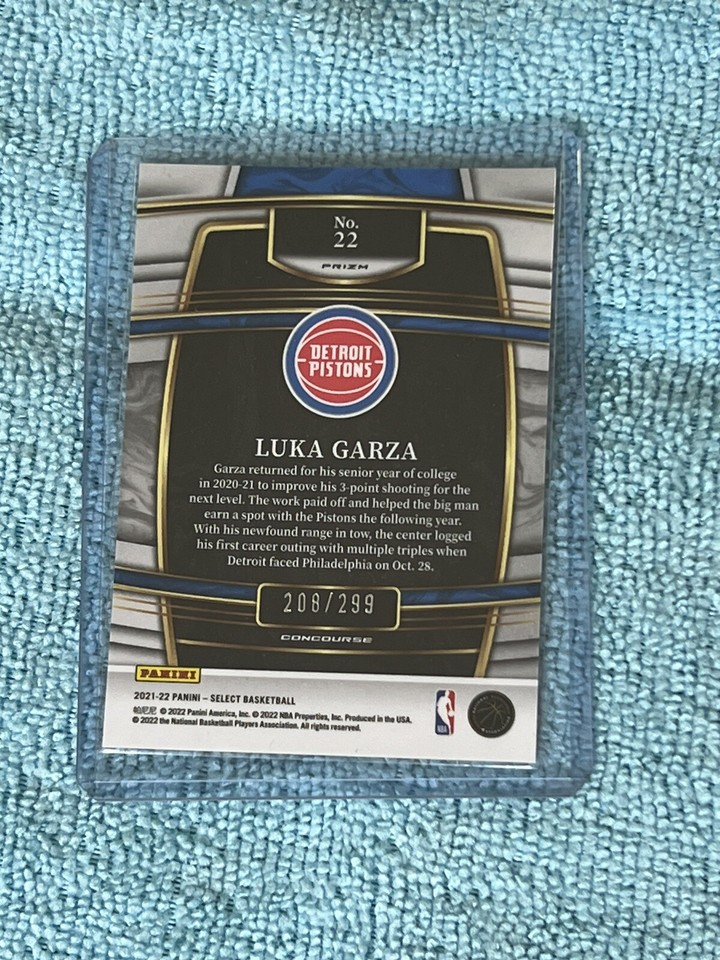 2021-22 Panini Select Basketball Concourse Luka Garza Rc Light Blue ...