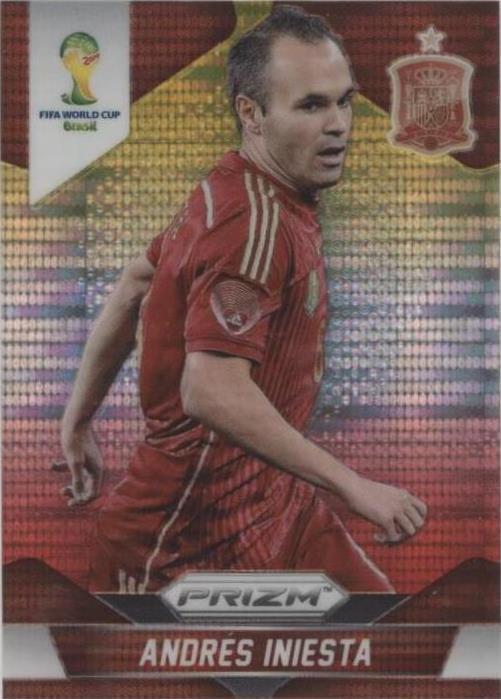 2014 Panini Prizm World Cup - Andres Iniesta #177 Yellow & Red Pulsar ...