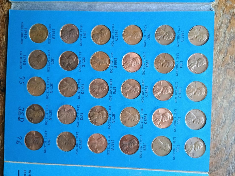 Lincoln Cent Collection in Whitman Book No. 2 - Complete 90 Coins 1941 ...