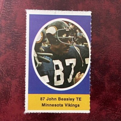 1972 Sunoco NFL Action Set JOHN BEASLEY ROOKIE Stamp MINNESOTA VIKINGS ...