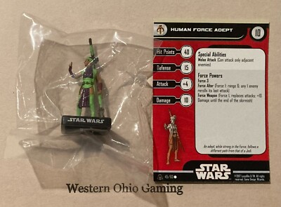 Star Wars Miniatures Human Force Adept #45/60 NEW NIB Alliance and ...