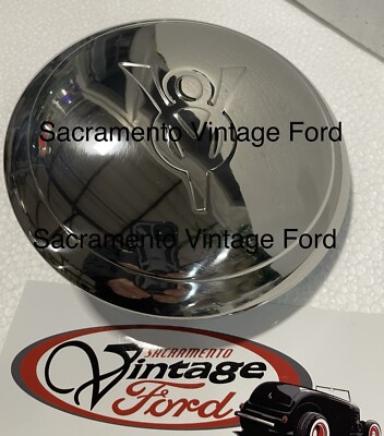 1934 Ford Hub Cap V8 Polished Stainless | eBay