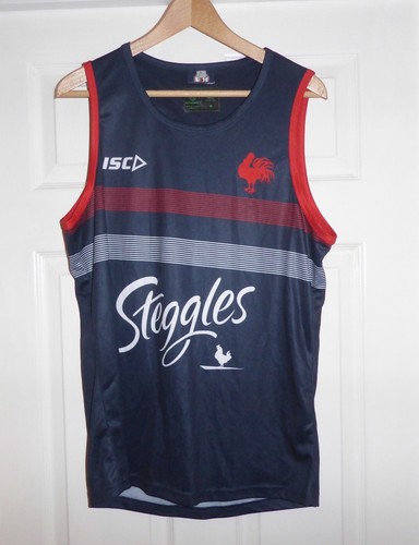 AUTHENTIC SYDNEY ROOSTERS NRL RUGBY LEAGUE TRAINING SINGLET TOP VEST ...
