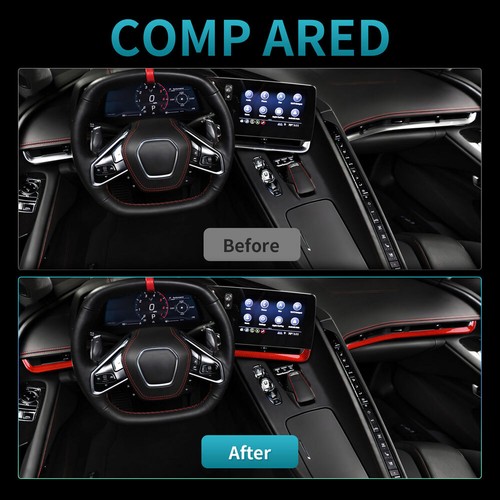 3x Red Console Dashboard Instrument Carbon Fiber For Corvette C8 Z51 ...