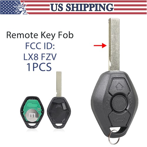 For BMW E81 E46 E39 E63 E38 E83 E53 E36 EWS Entry Remote Key 3 Button ...