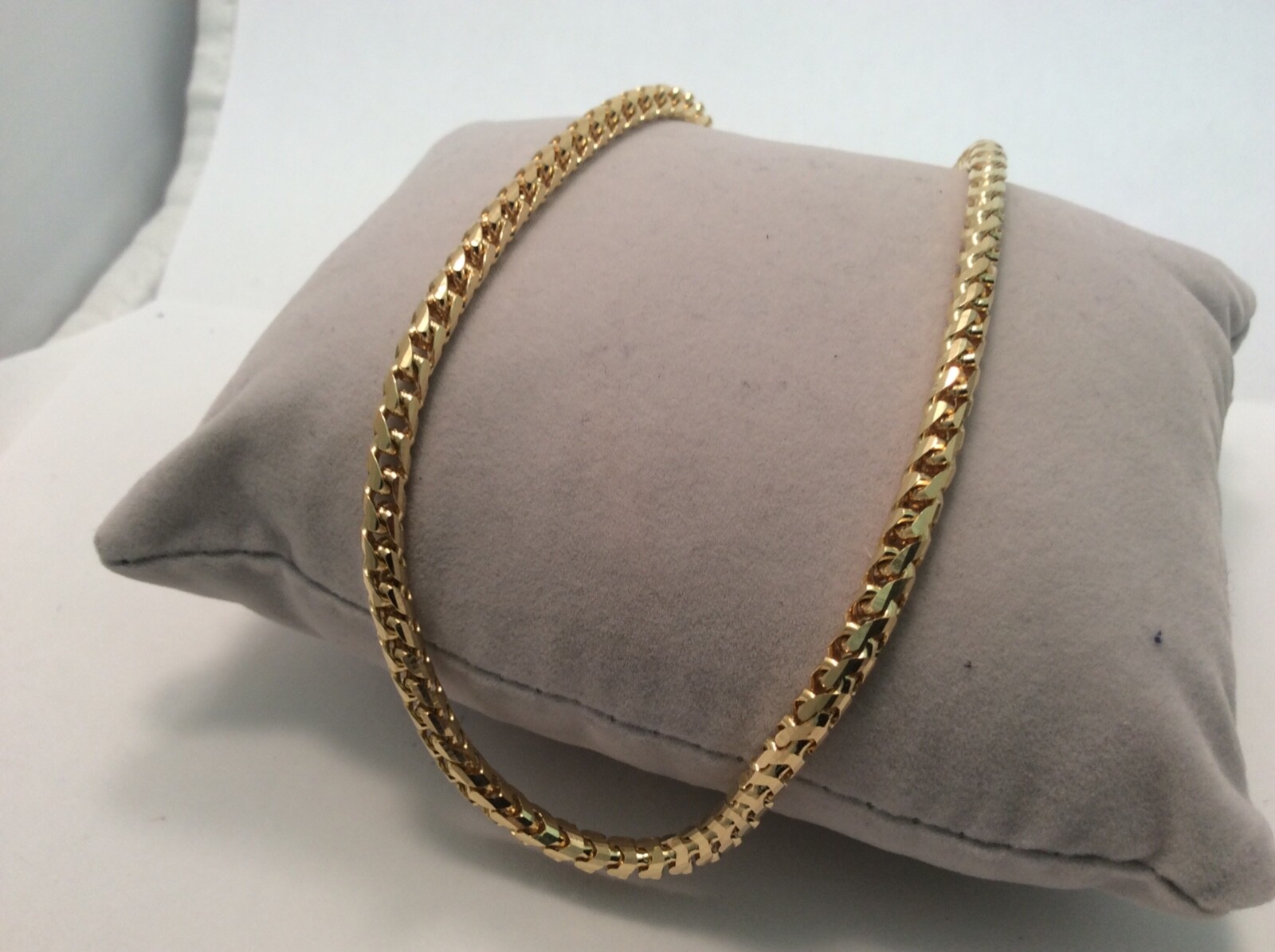 24" 4.00mm 10k Yellow SOLID Real Gold Franco Box Cuban Chain Necklace ...