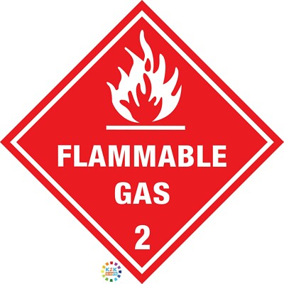 Class 2 - Flammable Gas 2 - Sign/Sticker in Sizes & Material Options ...