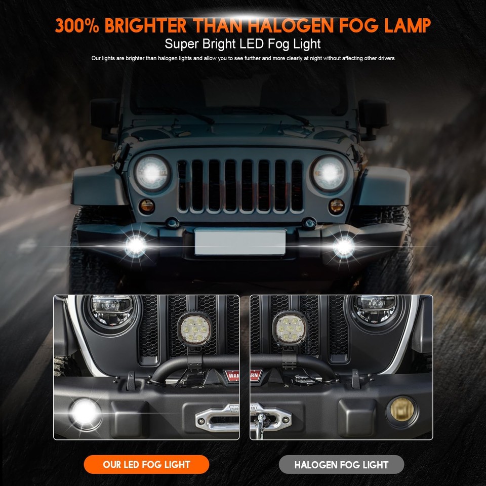 3.5 Inch Fog Light Bulbs 6000K For Ram Promaster Fits 1500/2500/3500 2 ...