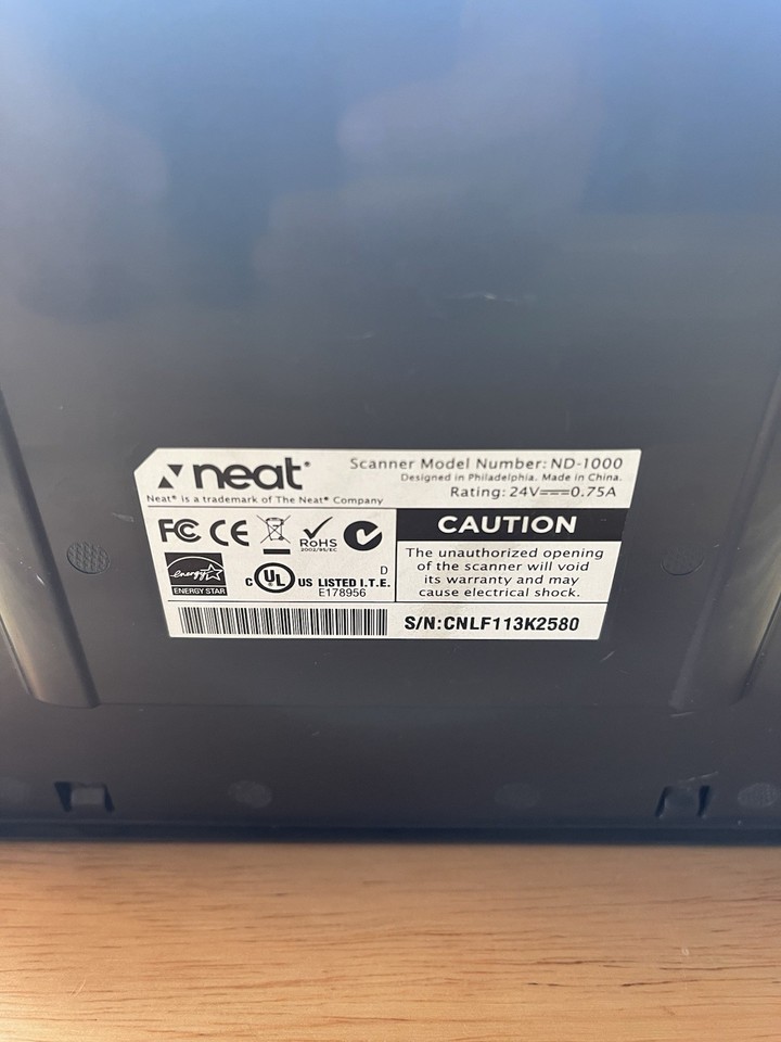 Neat Desk Model ND-1000 NeatDesk Desktop Scanner Digital Receipt Filing ...