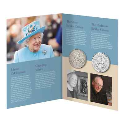Queen Elizabeth II Platinum Jubilee 2 Crown Set Pack 2022 & 1977 ...