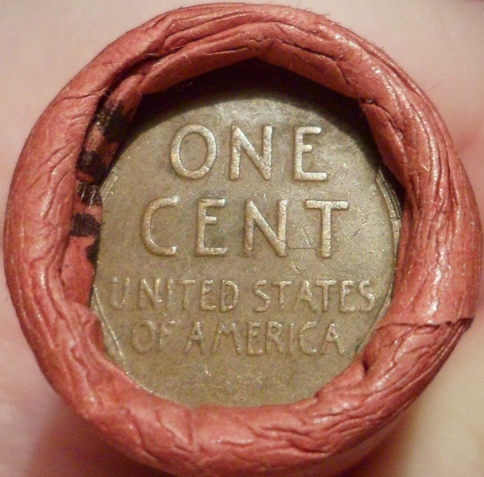 Unsearched Original OBW Wheat Cent Penny Bank Roll Empire Bank San ...