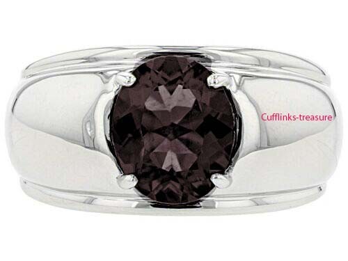 Natural smoky Quartz Gemstone with 925 Sterling Silver Ring For Men's ...