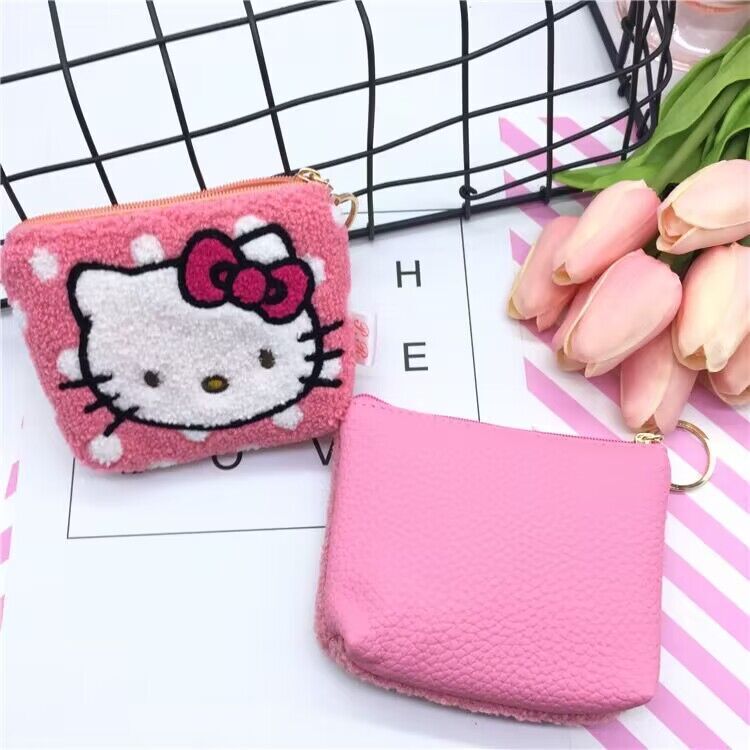 Hello Kitty Cute Mini Wallet Purse Coin ID Card Bag Case Keychain Zip ...