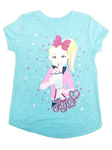 Jojo Siwa Girls Short Sleeve Blue Milkshake & Bow T-Shirt Tee Shirt | eBay