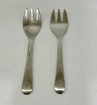 Two VTG. Sheffield Silver Plated BABY FORKS Sheffield England 5" 3 ...