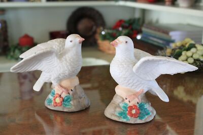 Detailed Ceramic White Dove Figurines - Two Piece Set | eBay