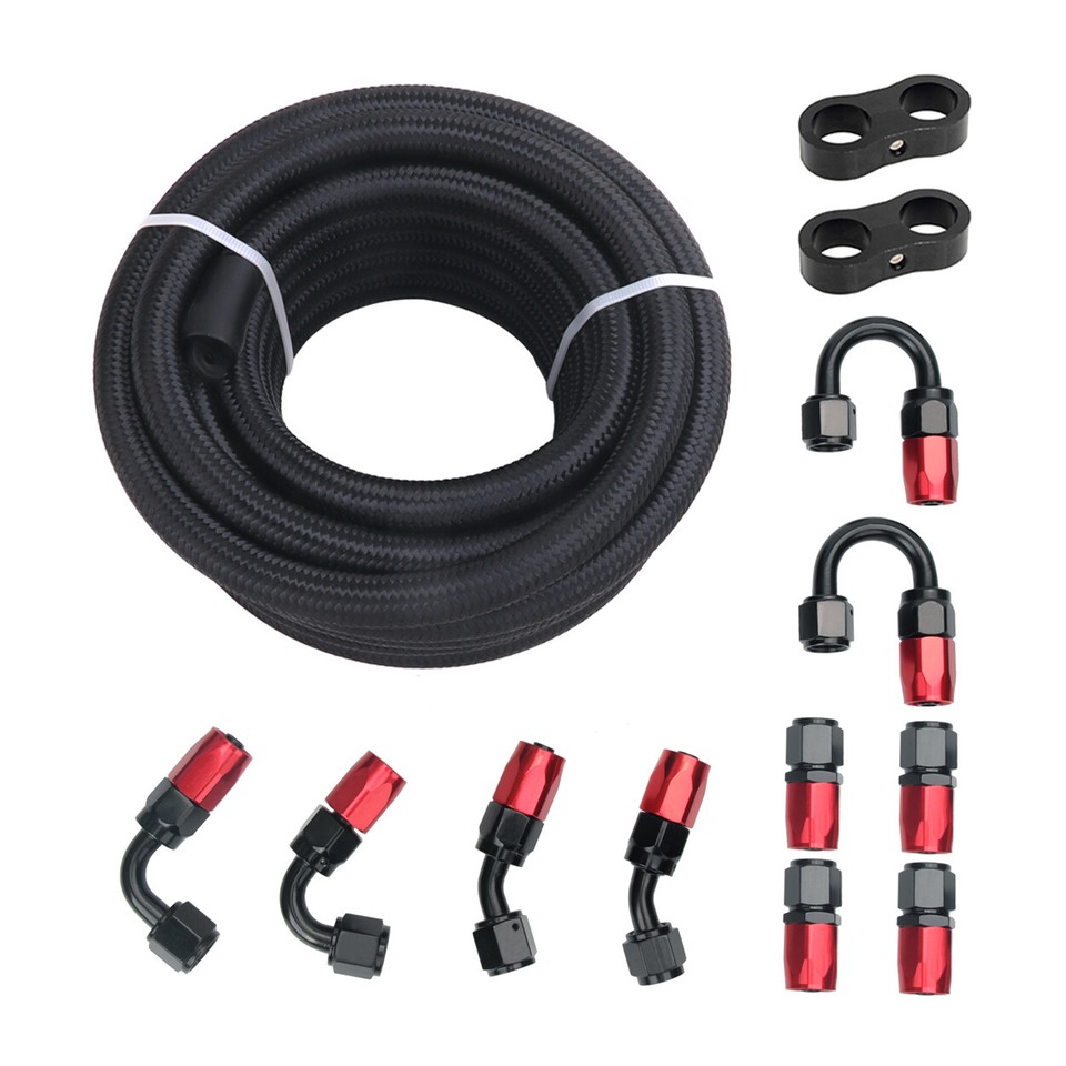 Fuel Line Kit Braided Nylon Fuel Hose 4AN 6AN 8AN 10AN CPE 10FT 20FT ...