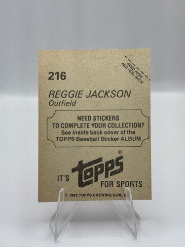 1982 Topps #216 Reggie Jackson Coming Soon Stickers, New York Yankees ...