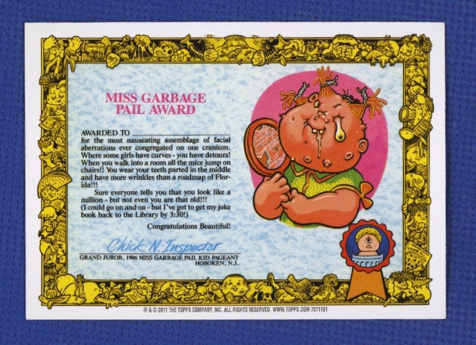 2011 Topps Garbage Pail Kids GPK Flashback Sticker Lean Jean # 43b | eBay