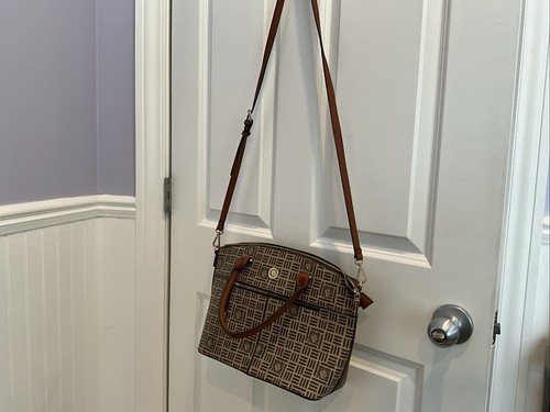 Expresso Color Anne Klein Alex Varsity Satchel Handbag | eBay