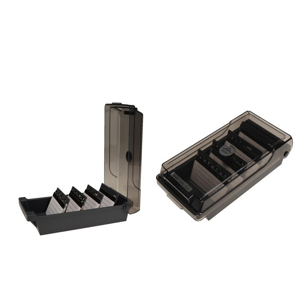 2x Business Card Holder Organizer File Name Card Storage Box | eBay ...