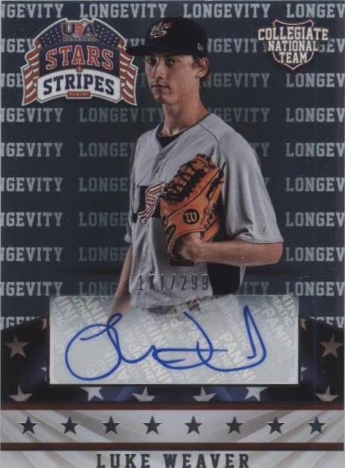 2015 Panini Stars and Stripes - Longevity Signatures Luke Weaver #68 / ...