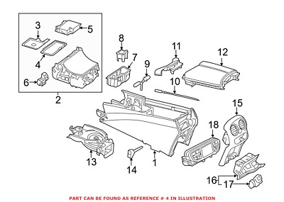 Genuine OEM Rear Console Cup Holder Bezel 2056830291 for Mercedes-Benz ...