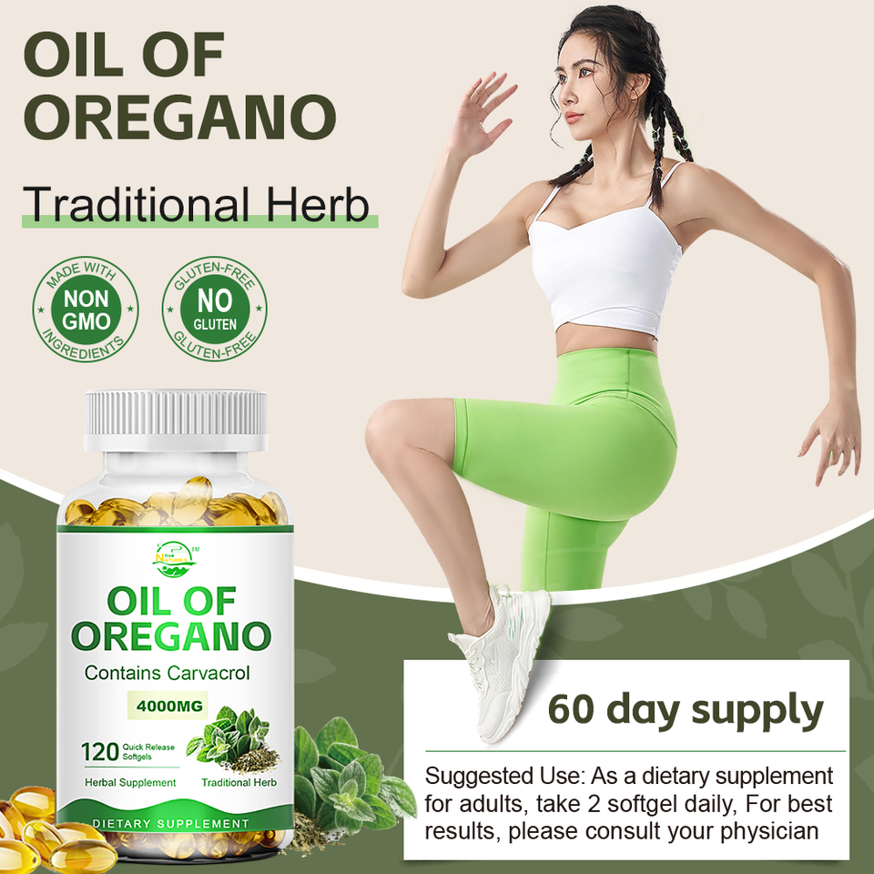 Oregano Oil 4000mg Softgels Capsules Caps Pills Contains Carvacrol ...