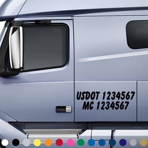 US DOT MC Truck Decals Set of 2 Custom USDOT MC Number Lettering ...