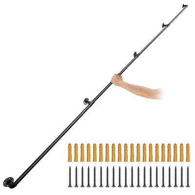 VEVOR Pipe Stair Handrail Staircase Handrail 13 FT Carbon Steel for ...