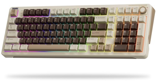 B98 Creamy Keyboard with Number Pad, RGB Wireless Gaming Keyboard w ...