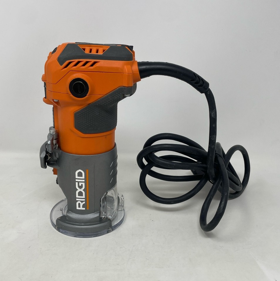 RIDGID R2401 1/4-Inch 5.5A Compact Laminate Trim Router, Orange/Gray ...