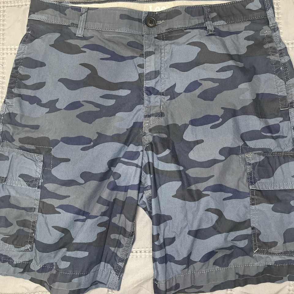 Lee Men’s Size 36 Blue Camo Cargo Shorts Stretch Extreme Comfort ...