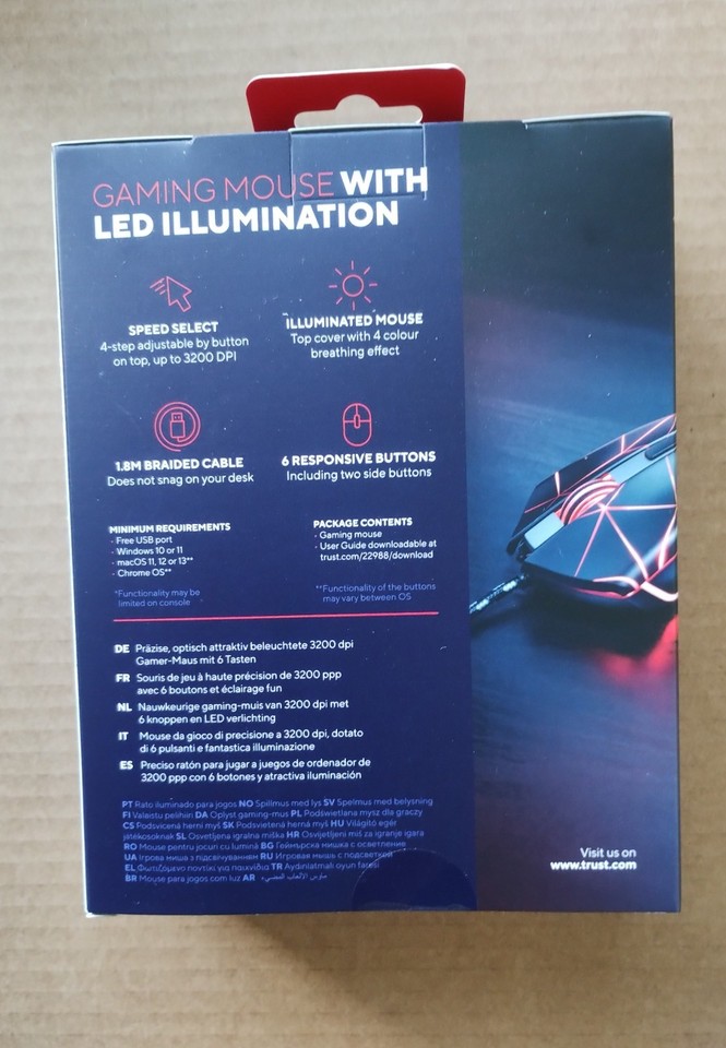 Trust GXT 133 LOCX Wired Illuminated Gaming Mouse Brand New Boxed ...